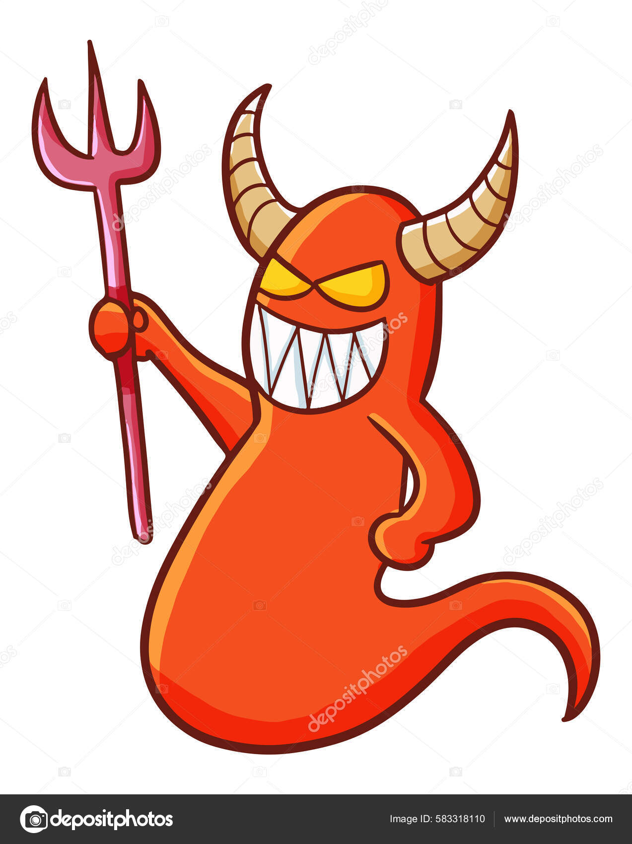 Vector Demonio Dibujos Animados Con Fondo Blanco Vector de stock por ...
