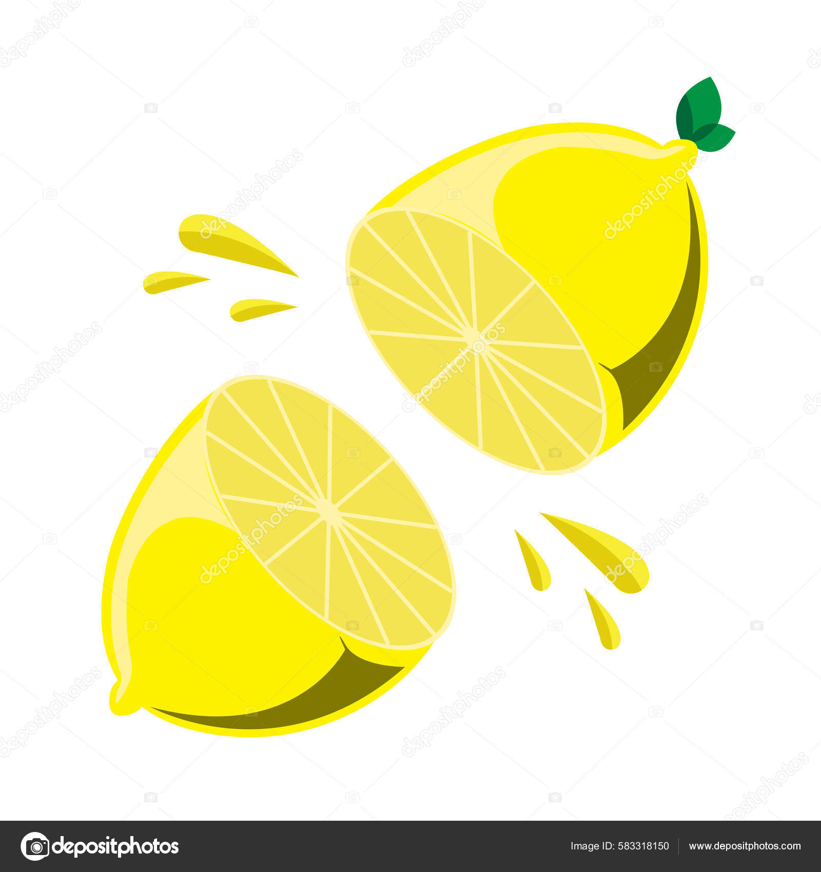 Vector Illustration Cut Lemon Stock Vector by ©wirestock_creators 583318150