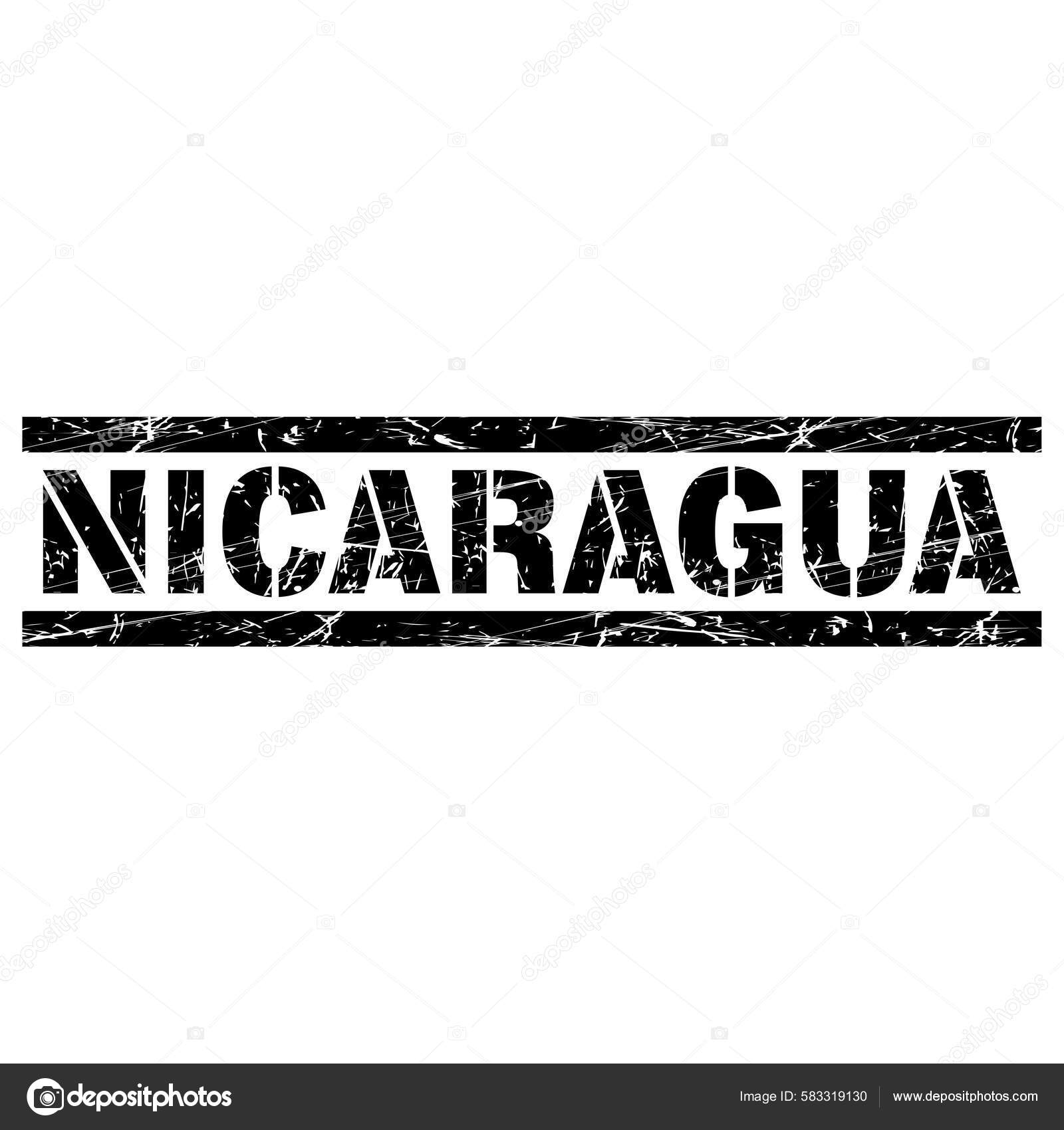 Una Ilustración Vectorial Del Texto Negro Nicaragua Sobre Fondo Blanco ...