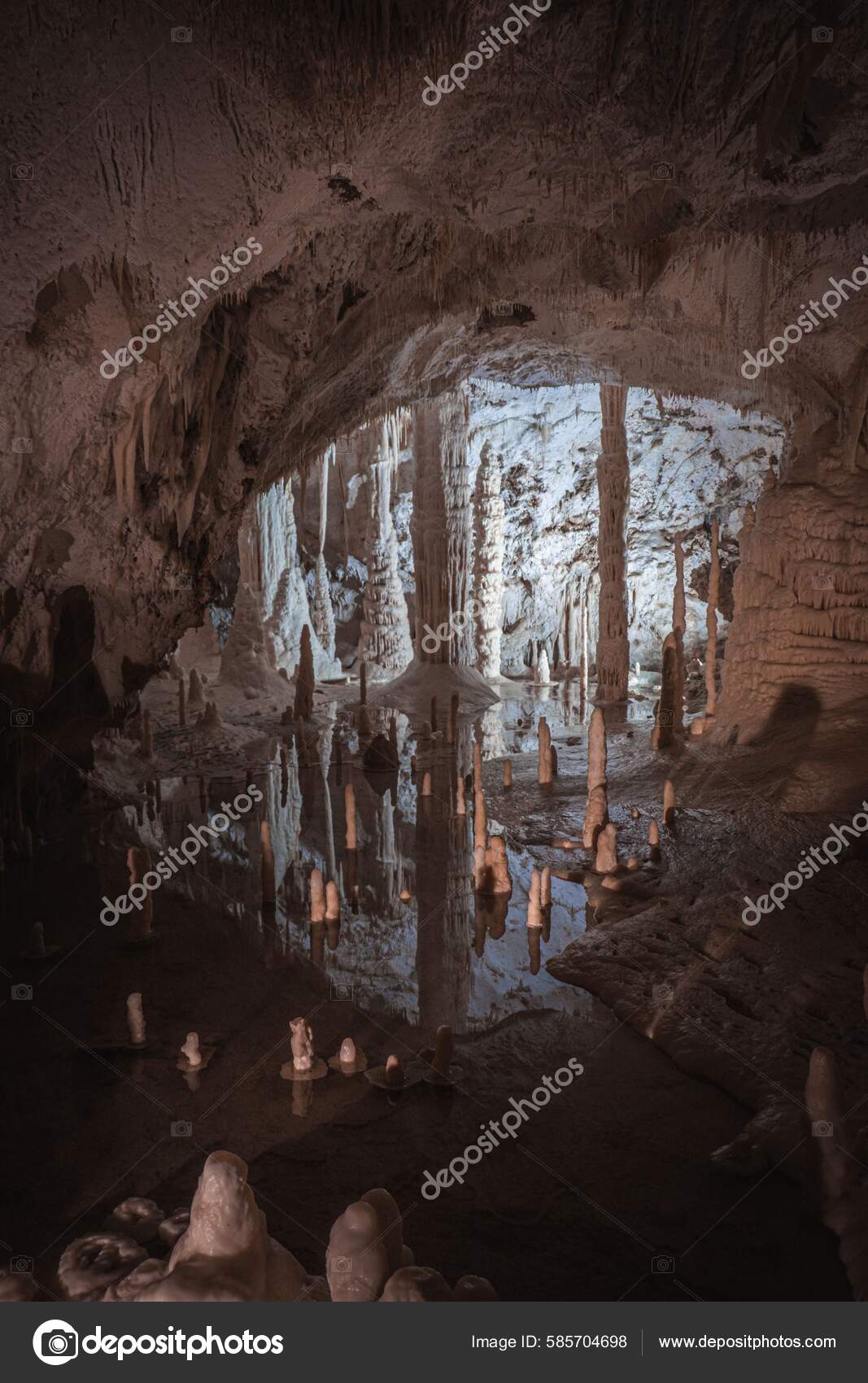 Vertical Shot Karst Beautiful Frasassi Caves Italy — Stock Photo ...