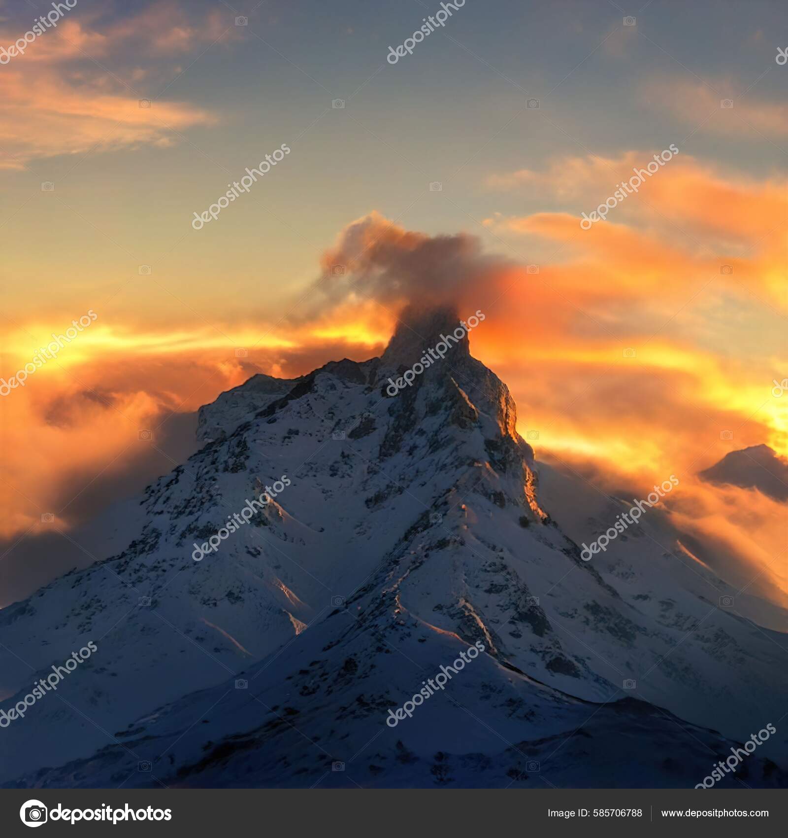 Beautiful Snowy Mountain Scenery