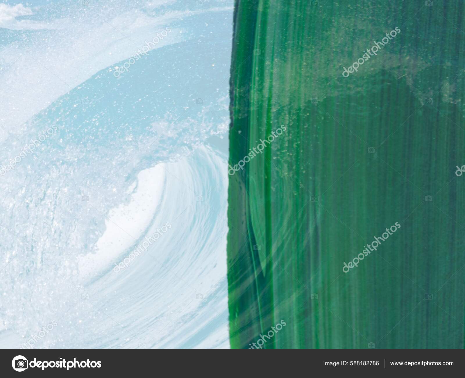 Simple Split Screen Illustration Green Blue Stock Photo by ©wirestock ...