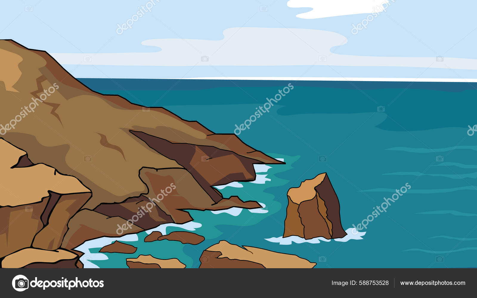 Sea Flat Background Wallpaper Vector Stock Vector by ©wirestock ...