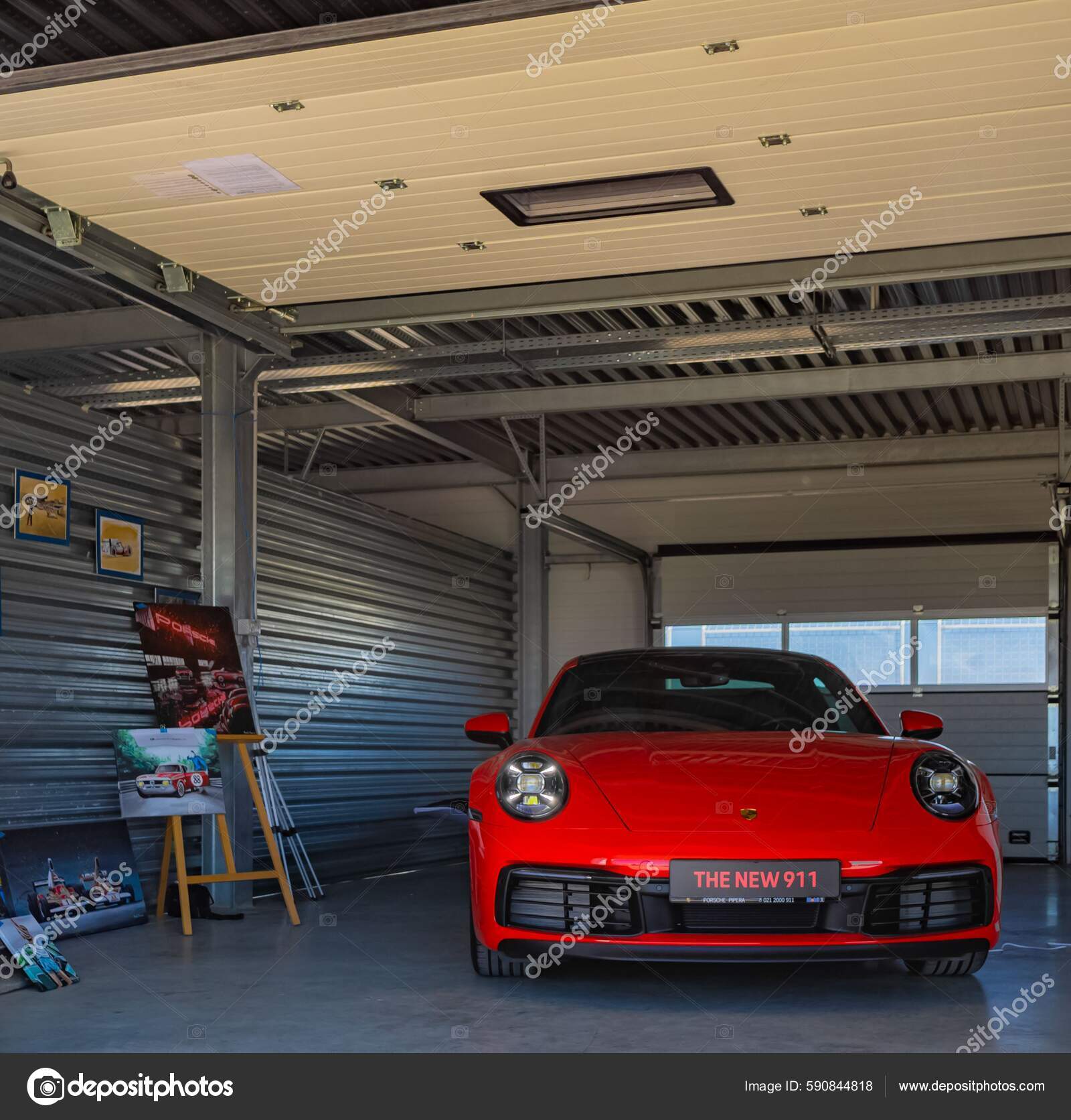 Porsche 911 992 Carrera Paddocks Motorpark Circuit Romania – Stock ...