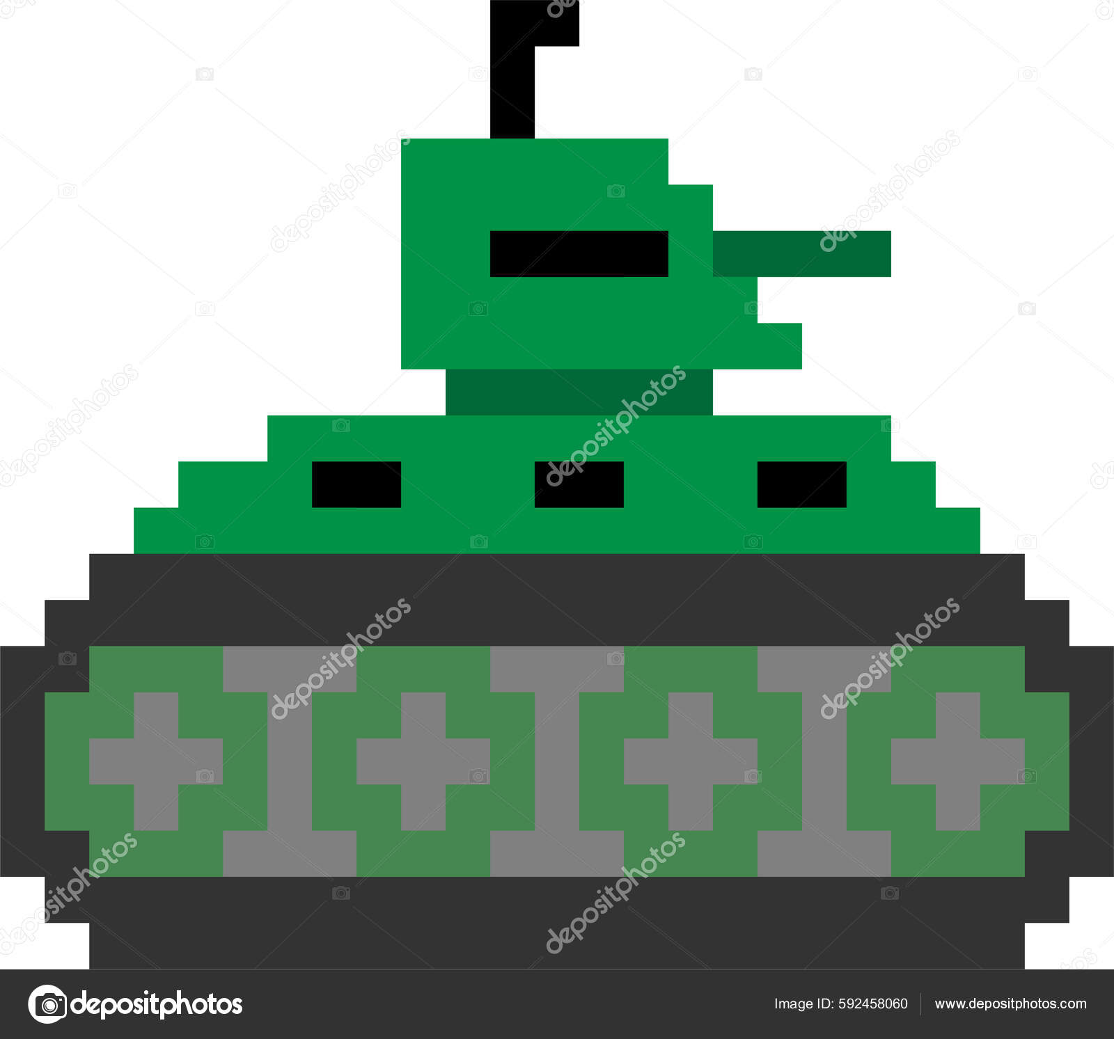 Army Tank Pixel Art Isolated White Background Stock Vector by ...