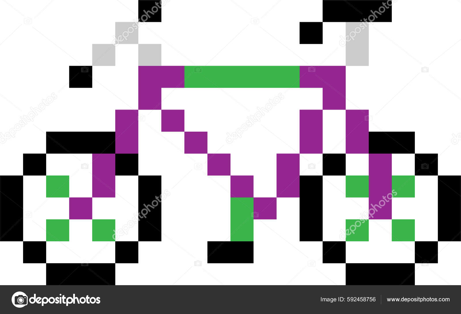Bicycle Pixel Art Isolated White Background Stock Vector by ©wirestock ...