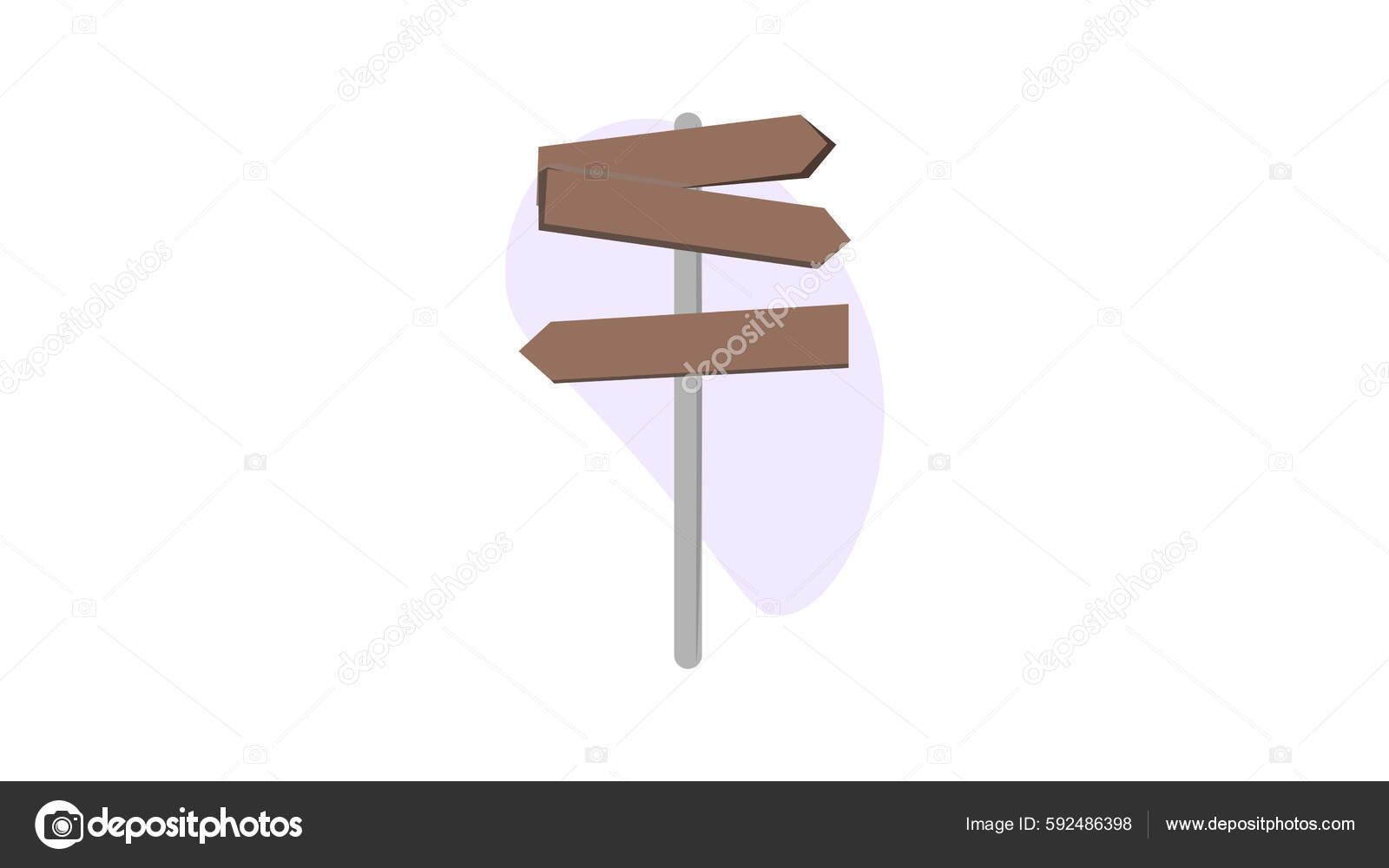 Vertical Brown Blank Direction Arrows Street Signs Blank Space Stock ...