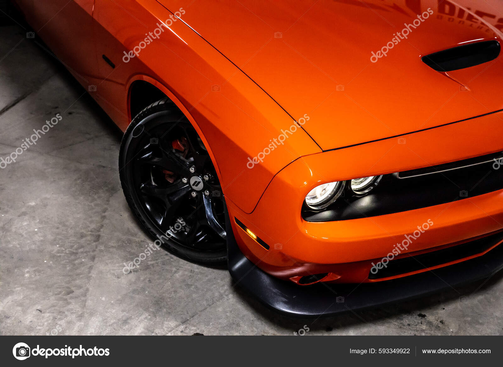 Orange Dodge Challenger