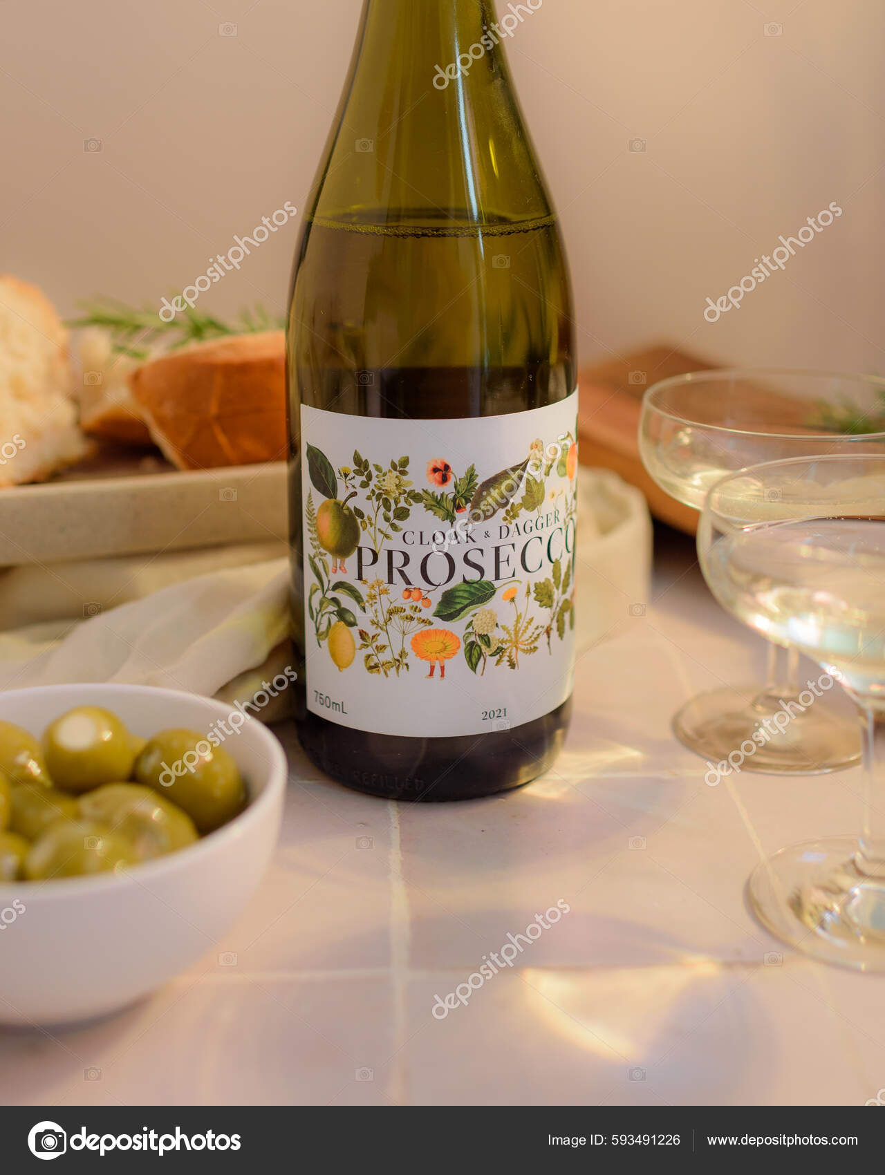 Vertical Shot Cloak Dagger Prosecco Dinner Table — Stock Editorial ...