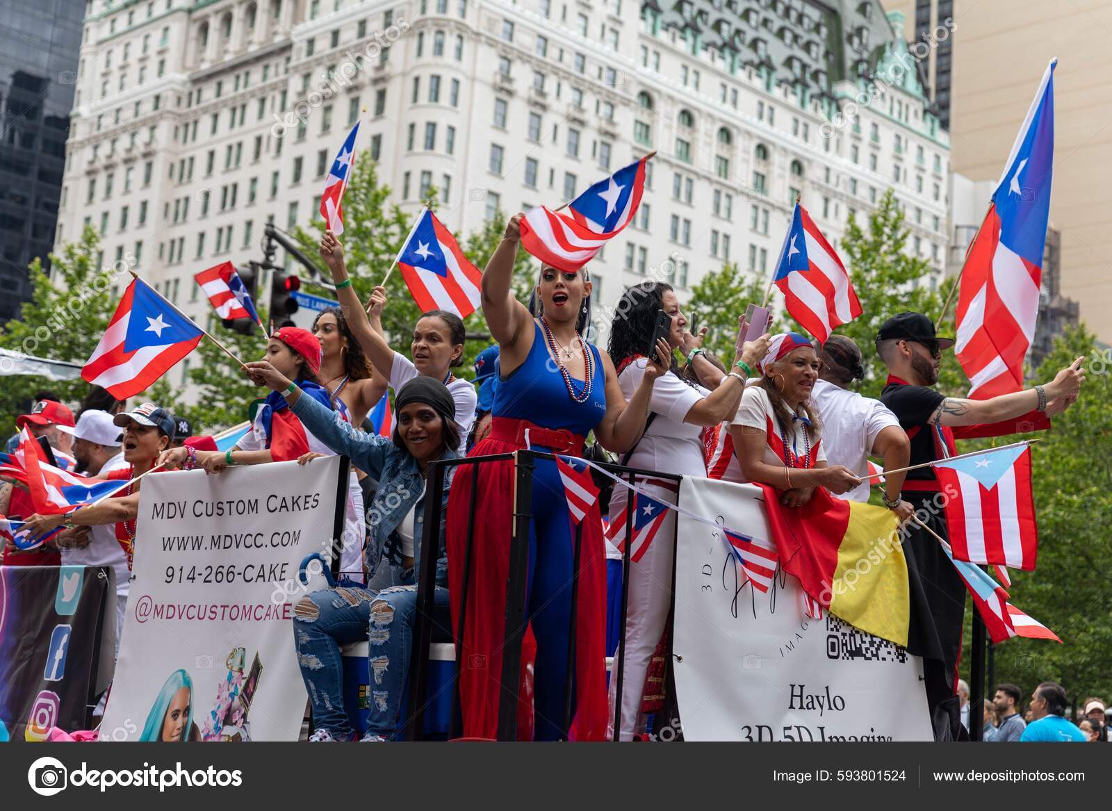 Large Crowds People Streets Manhattan Celebrating Puerto Rican Day ...