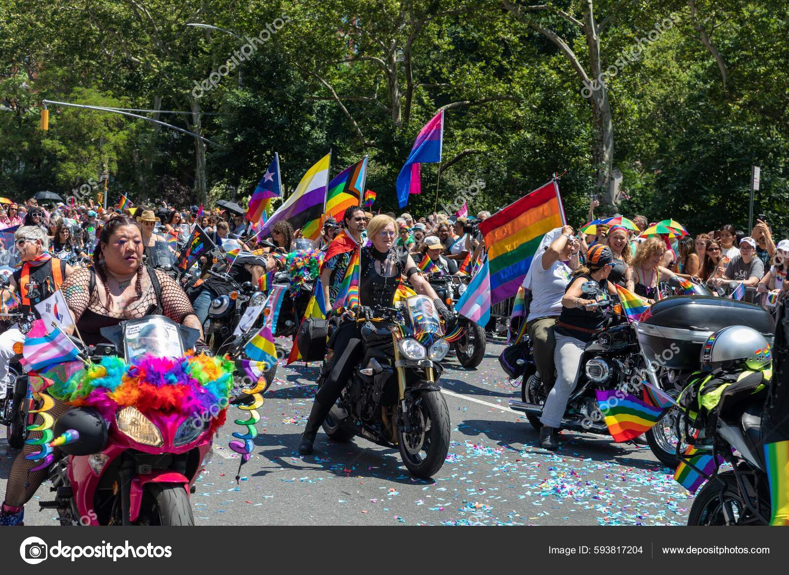 People Celebrating Pride Month Parade 2022 Streets New York City ...