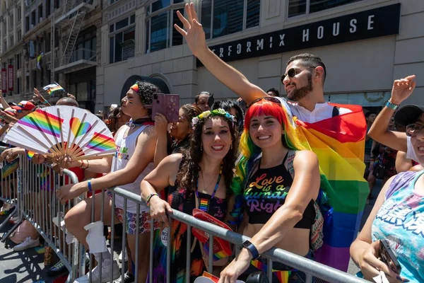 Girl Wearing Rainbow Angel Wings Pride Parade Mexico City — Stock ...