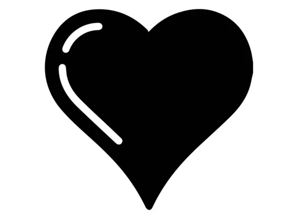 Vector Illustration Heart Shape Black Ink Stain Top White Background ...