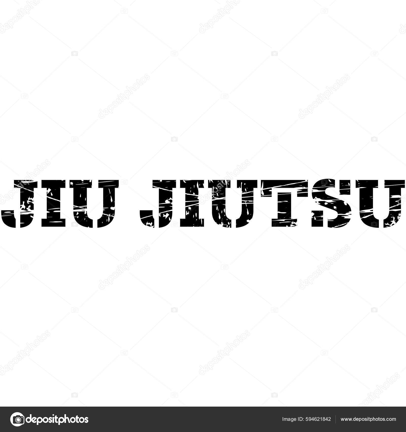 Vector Design Black Text Jin Justu Martial Arts White Background Stock ...