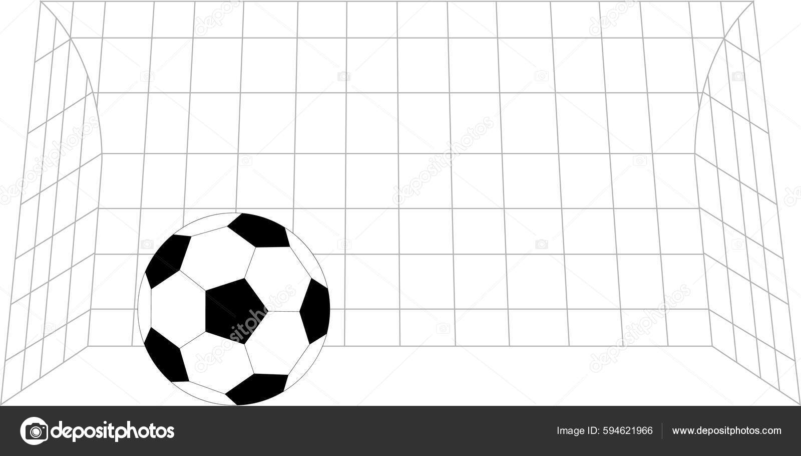 Una Pelota Fútbol Con Una Red Portería Aislada Sobre Fondo Vector de ...