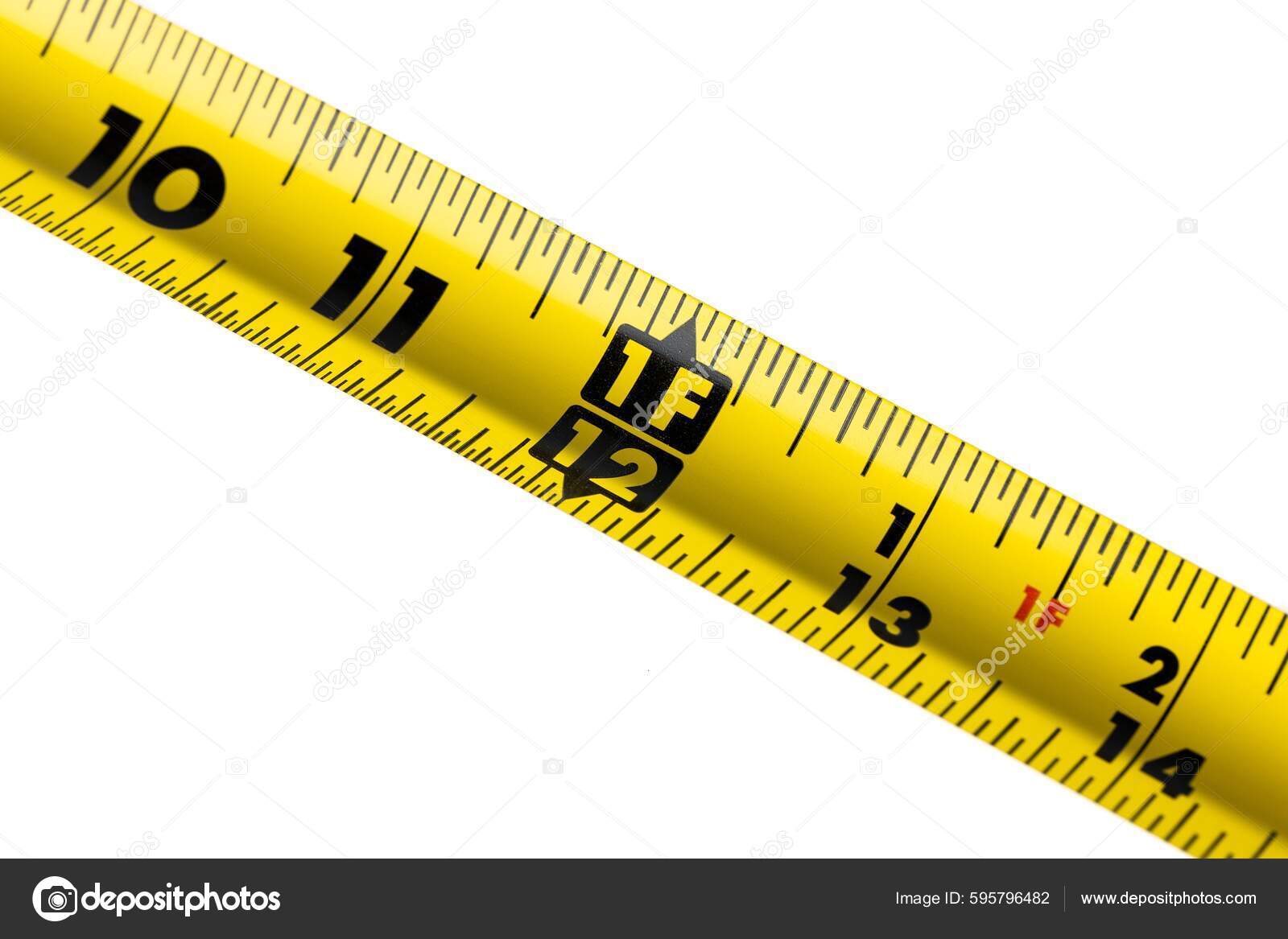 Yellow Measuring Tape Black Numbers White Background — Stock Photo ...