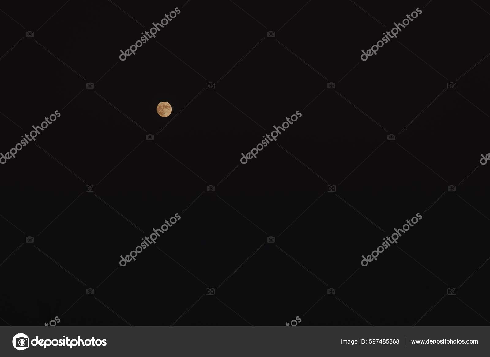 Lone Moon Full Super Moon Sky Black Sky Backdrop Copy — Stock Photo ...