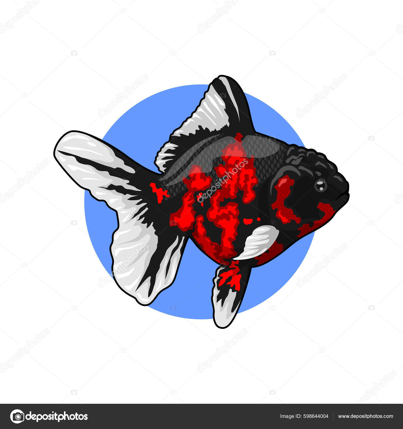 Red Fish Blue Circle White Background Stock Vector by ©wirestock ...