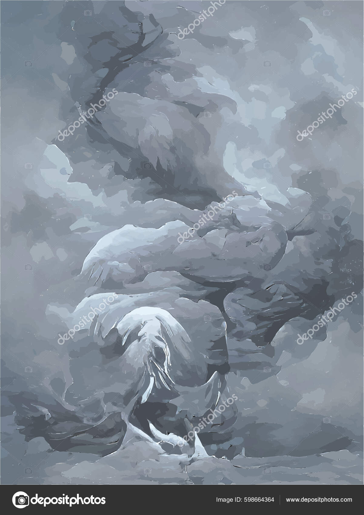 Thunderstorm Clouds Sky Stock Vector by ©wirestock_creators 598664364