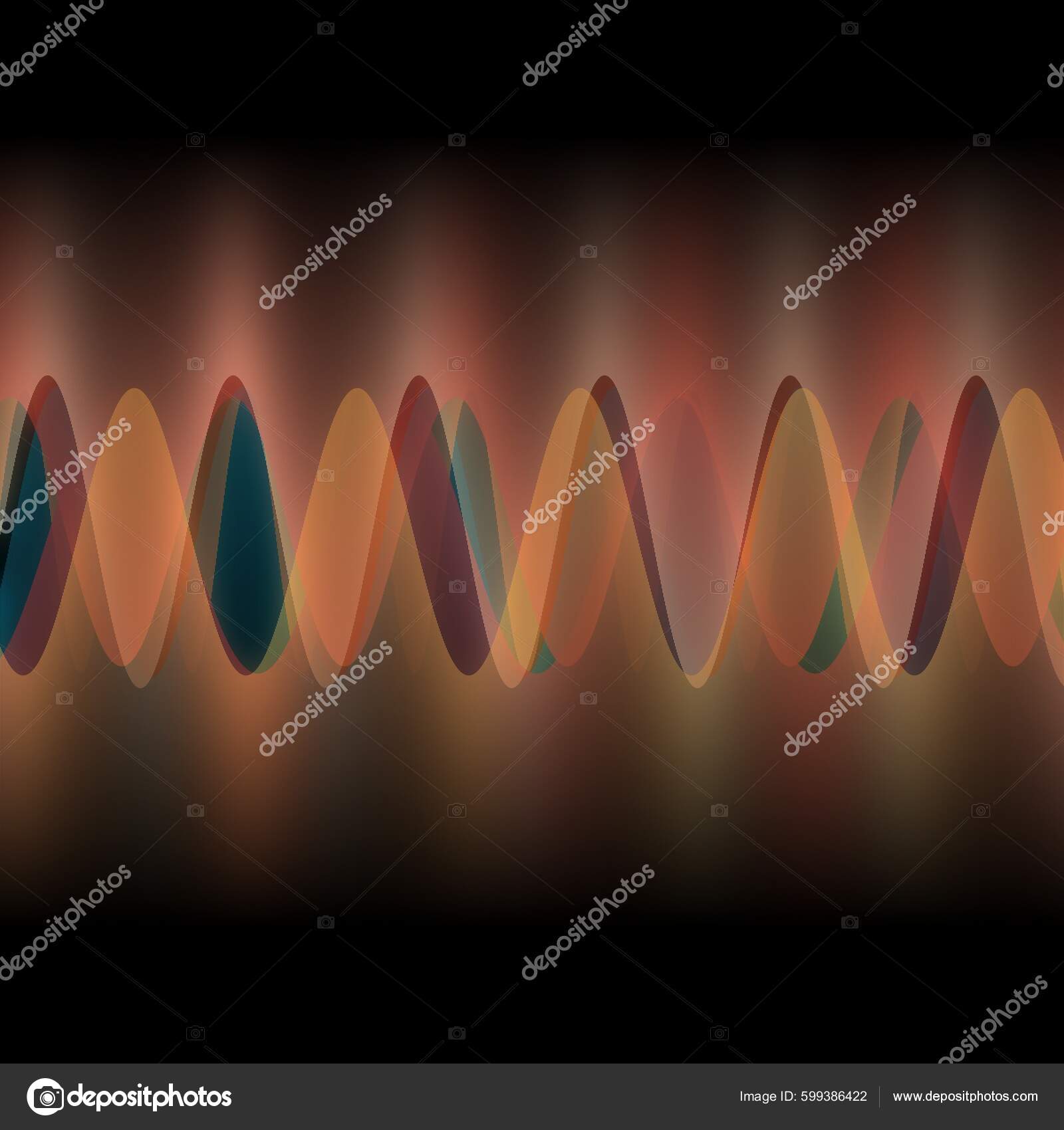 Illustration Multiple Waves Oscillating Overlapping Many Small Digital ...