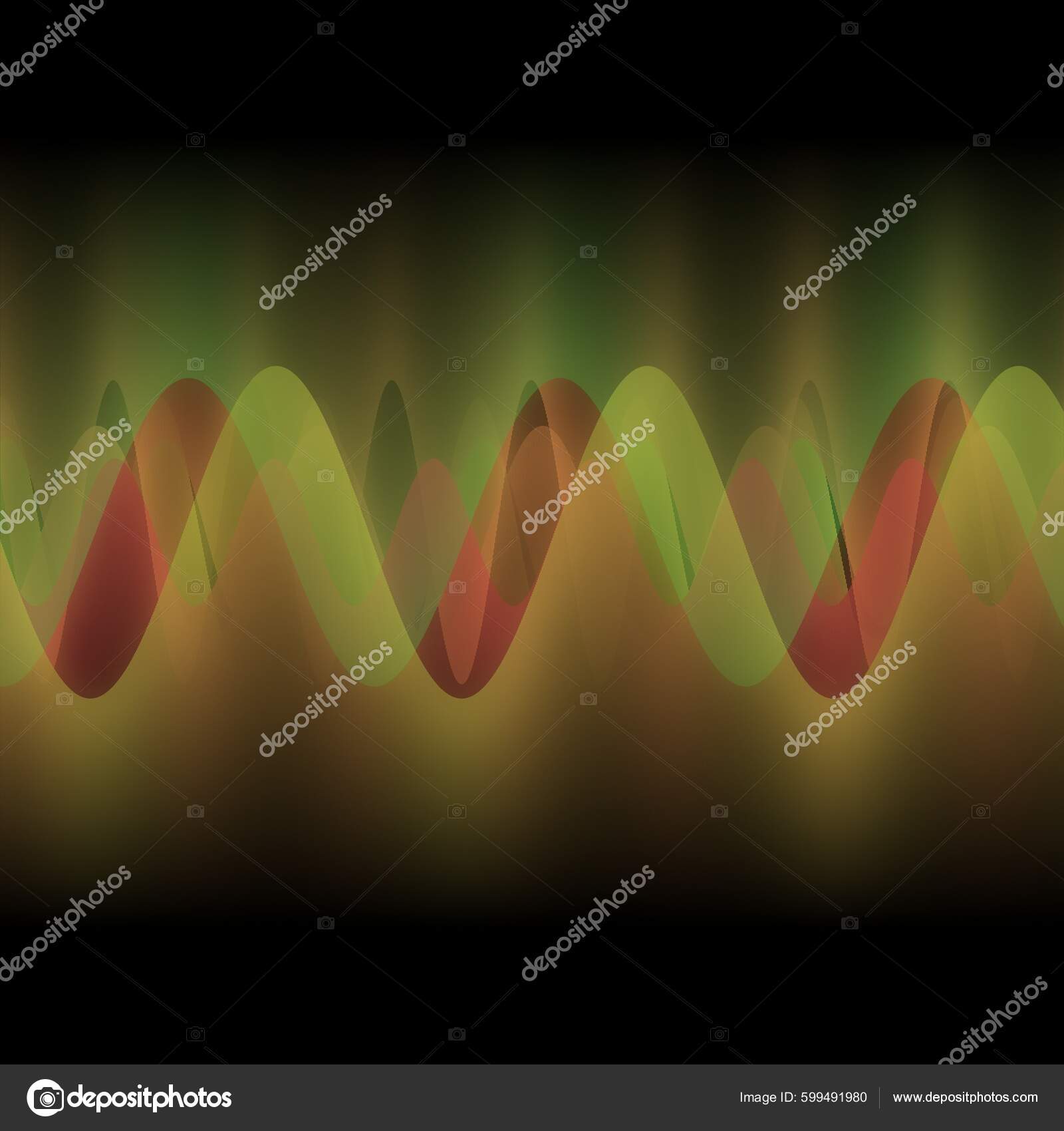 Illustration Multiple Waves Oscillating Overlapping Many Small Digital ...