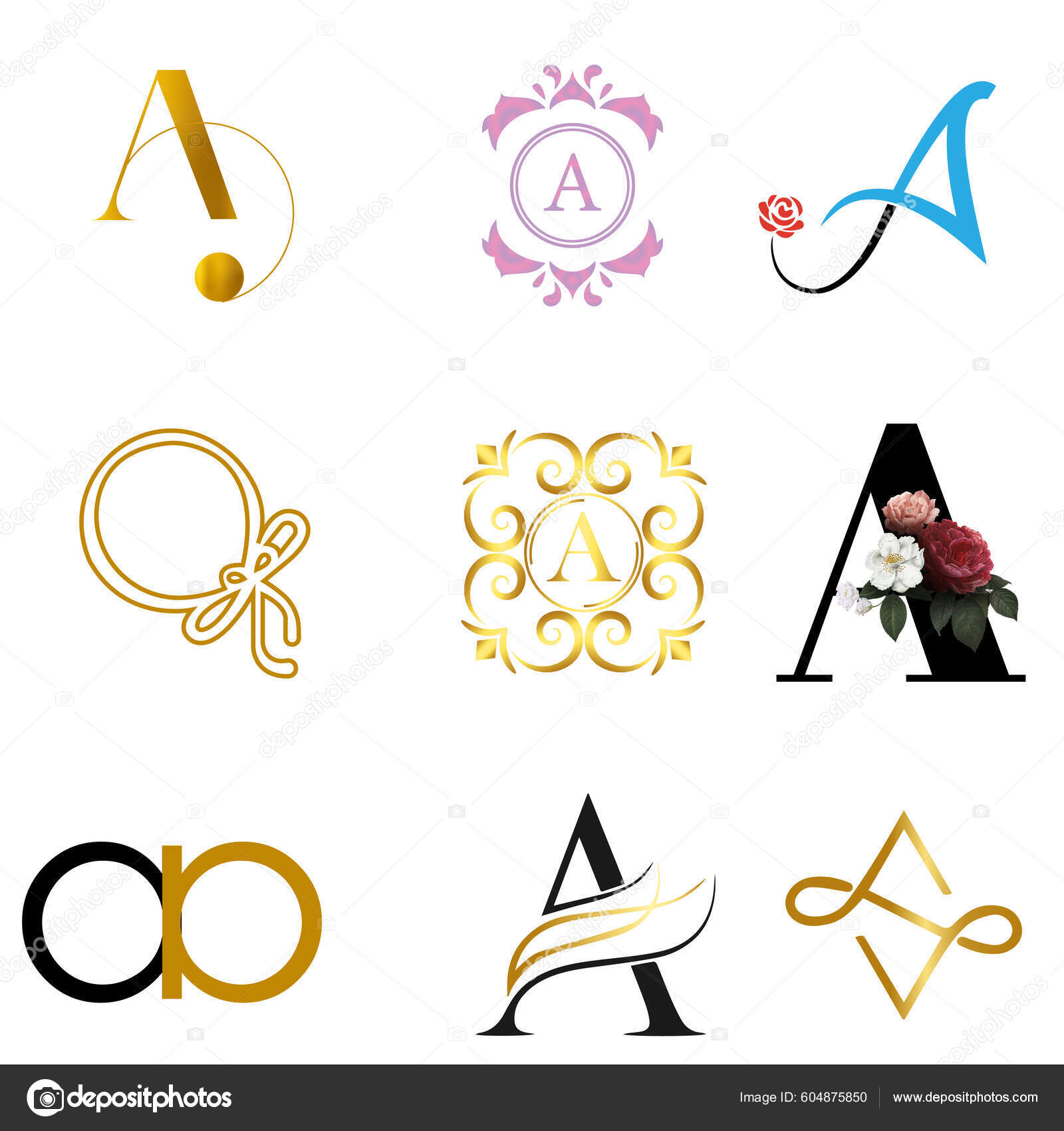 Sebuah Ilustrasi Vektor Dari Sekelompok Huruf Sebuah Logo Dengan Desain ...