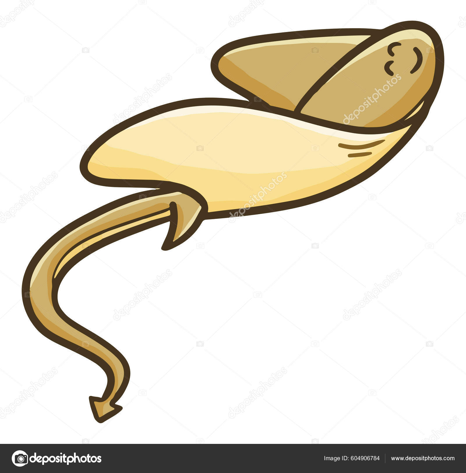 Brown Stingray Smiling Isolated White Background Stock Vector by ...