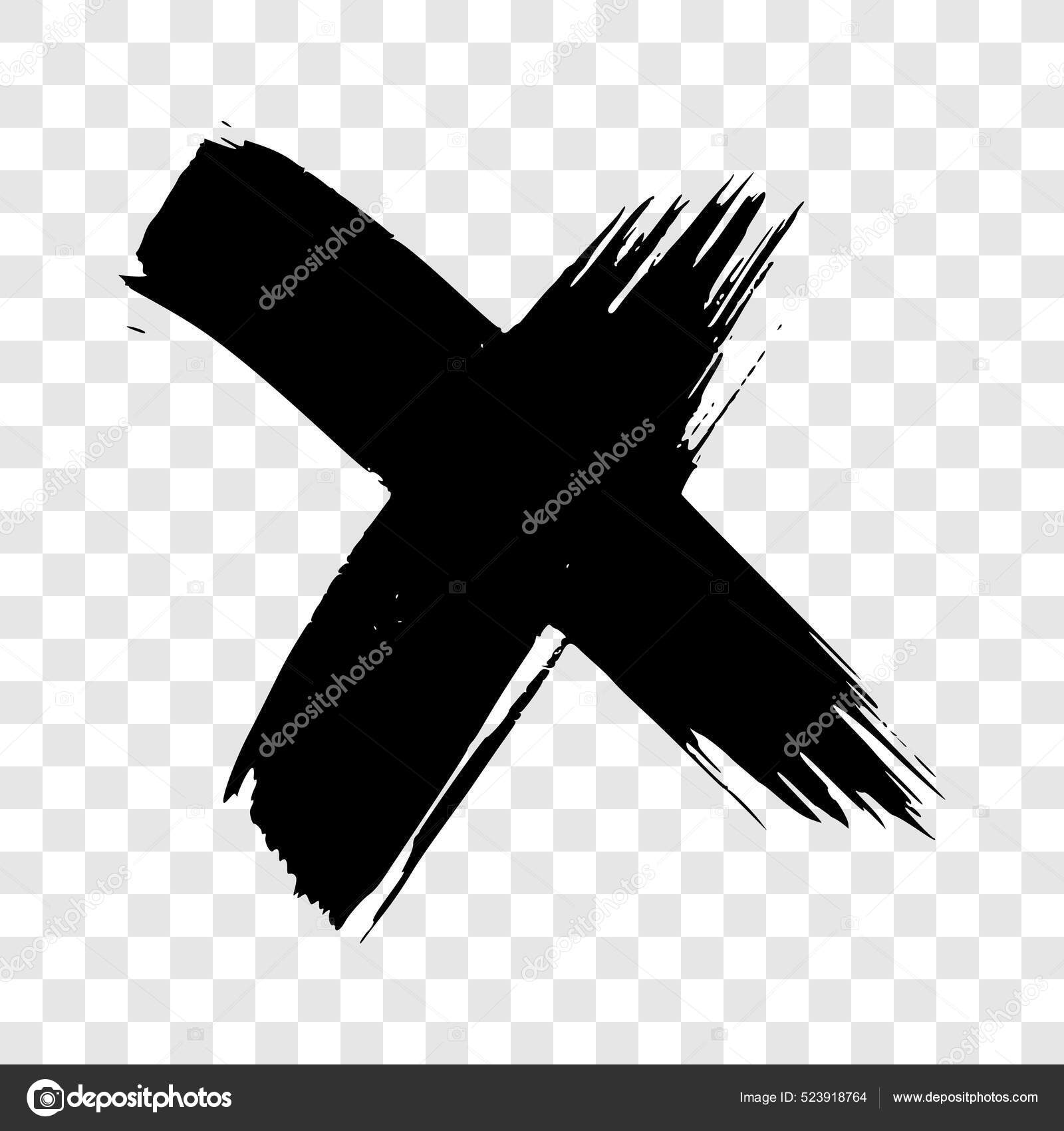 Croix Dessinée Main Esquisse Noire Symbole Croix Sur Fond Transparent ...