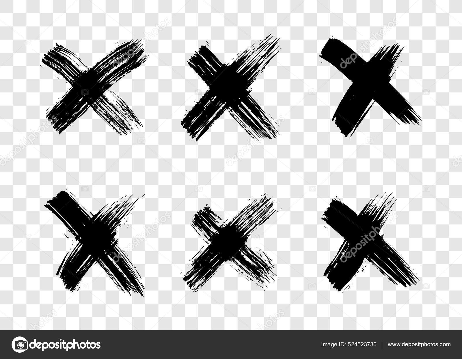 Hand Drawn Cross Symbol Set Six Black Sketch Cross Symbols Stock Vector ...