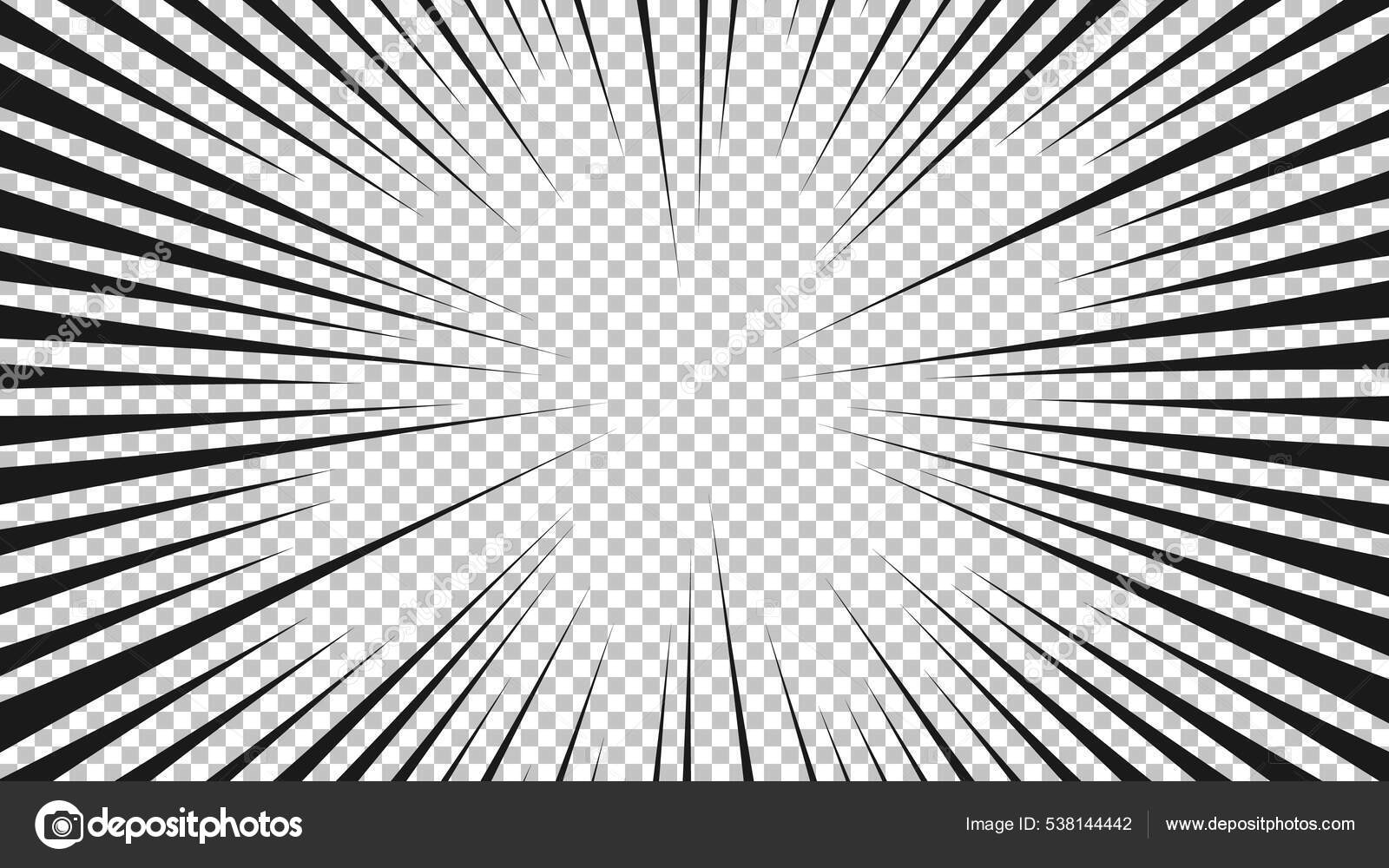 Comic Book Page Black Lines Isolated Transparent Background Template ...