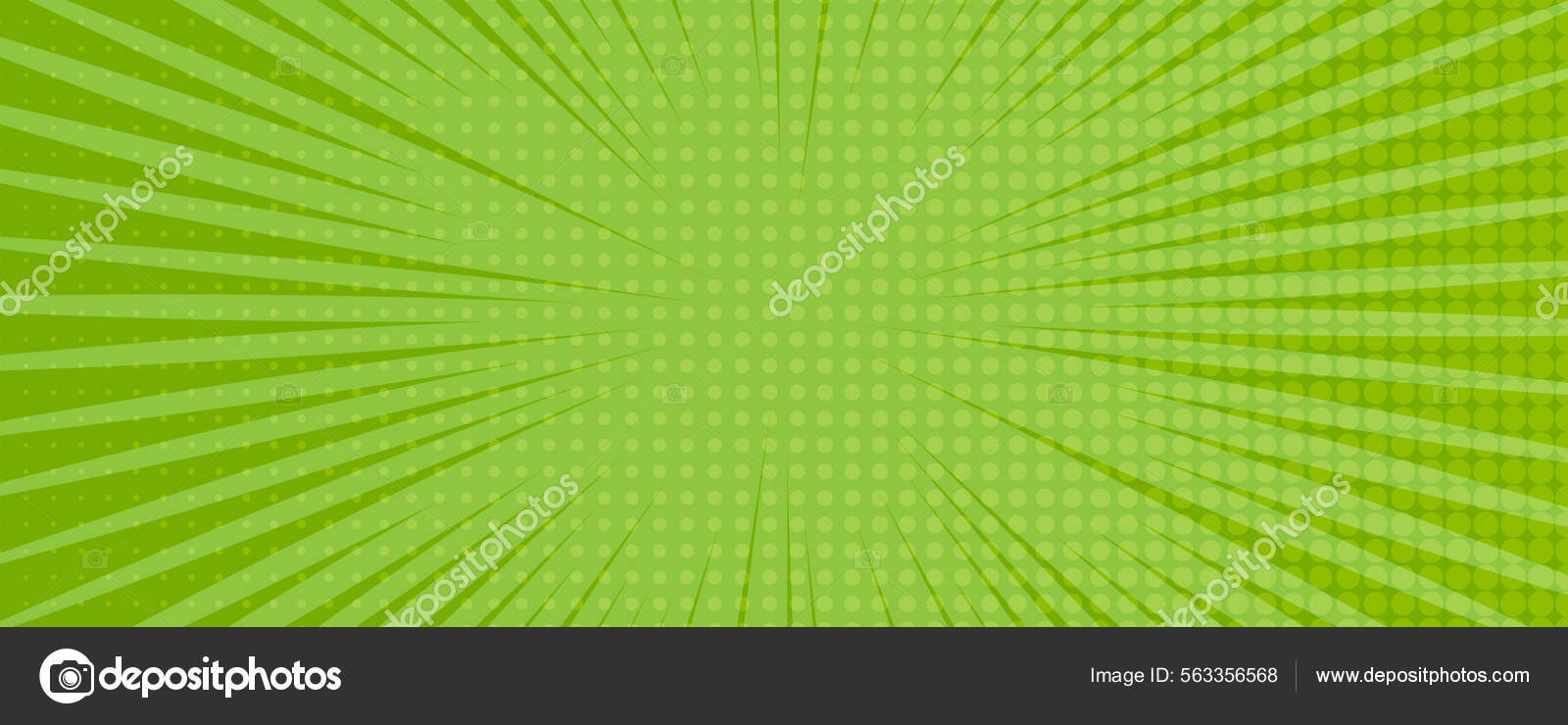 Green Comic Book Page Background Pop Art Style Empty Space Stock Vector ...