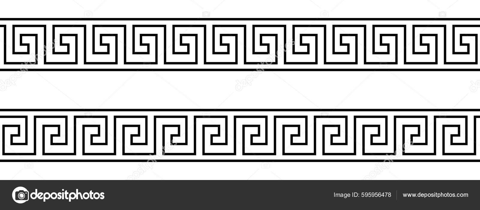 Seamless Greek Key Patterns Black White Decorative Ornament Vector ...
