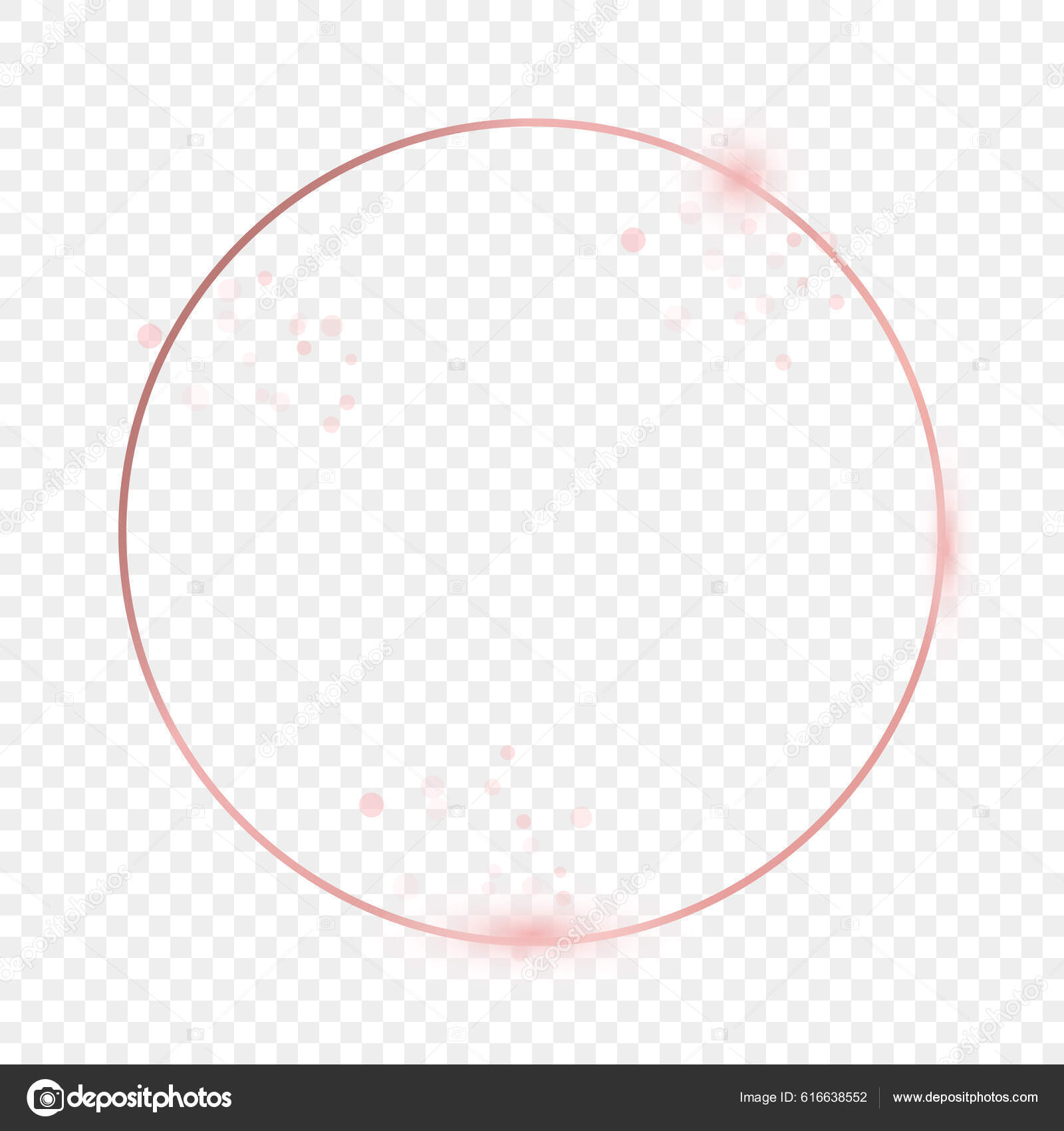 Marco Círculo Brillante Oro Rosa Aislado Sobre Fondo Transparente Marco ...