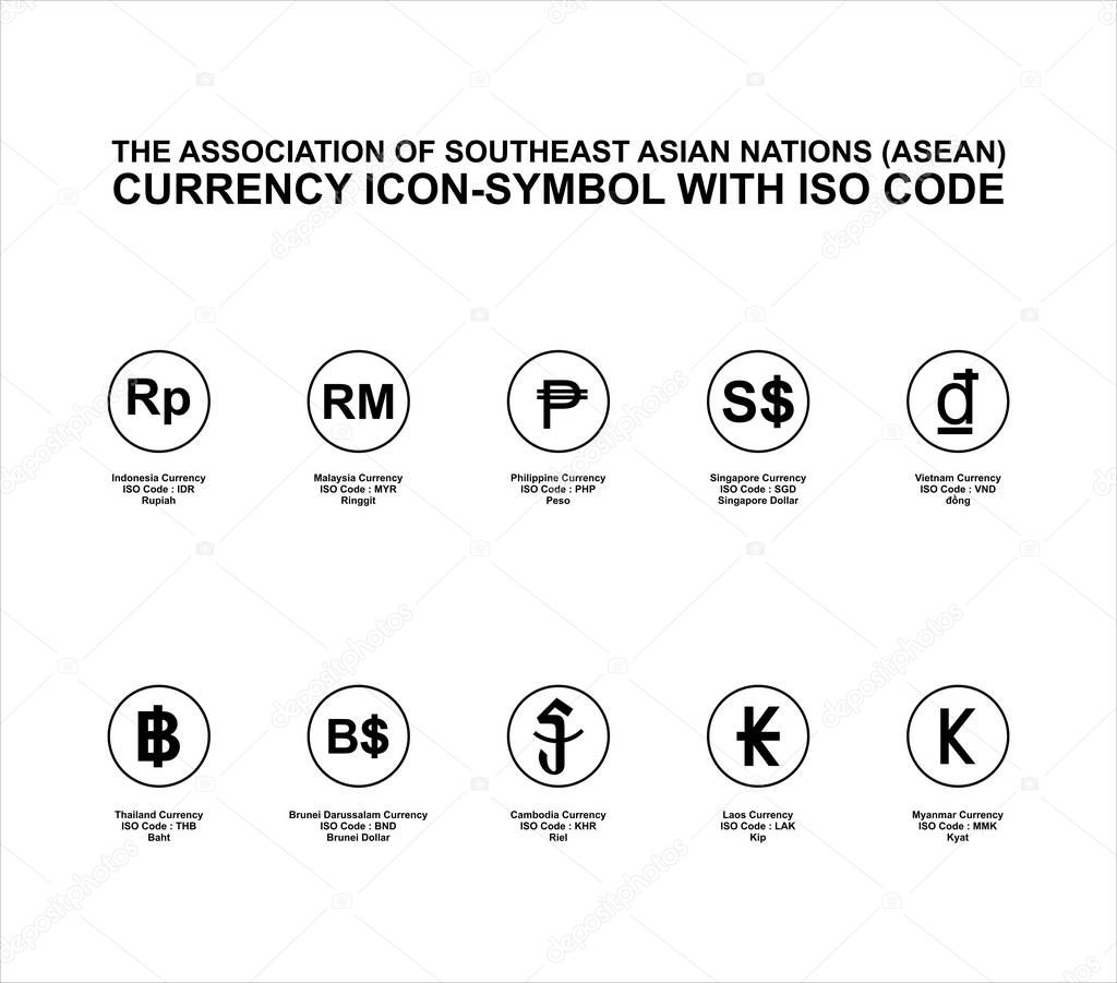 The Association Of Southeast Asian Nations Asean Currency Icon Symbol