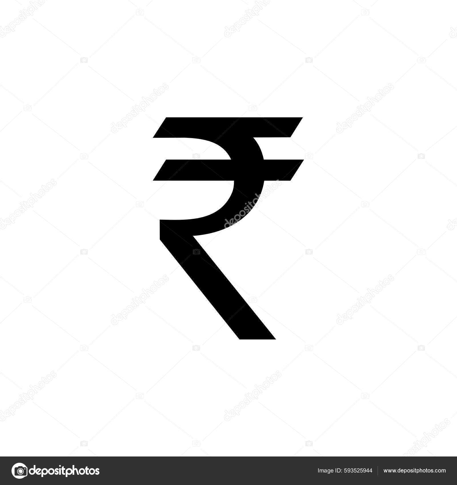 India Currency Rupee Icon Symbol Vector Illustration Stock Vector by ...