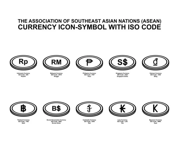 The Association of Southeast Asian Nations (ASEAN) Currency Icon-Symbol ...