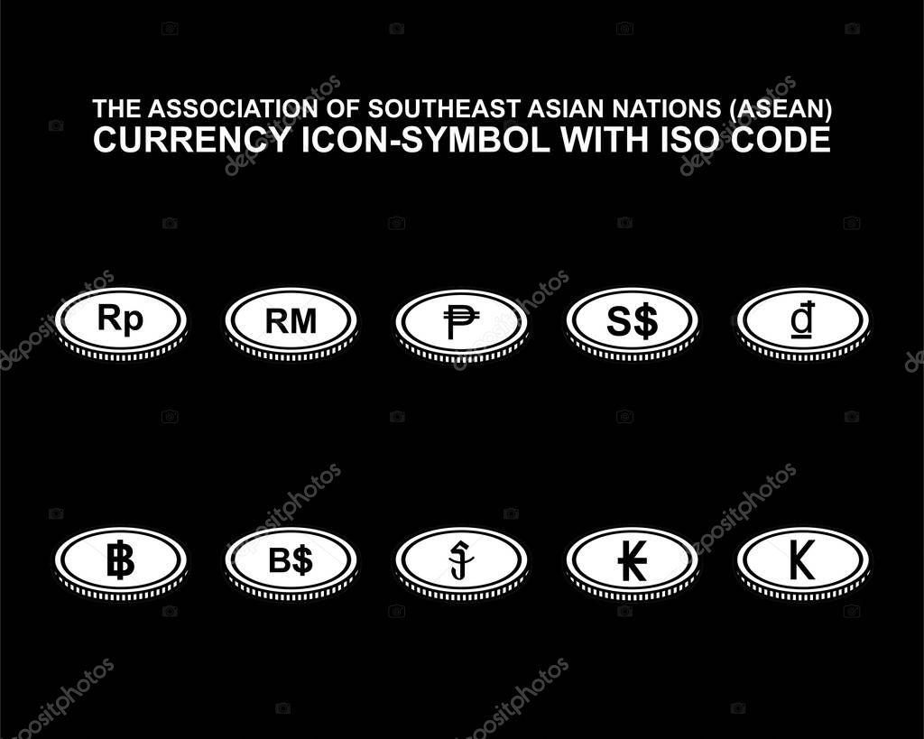 The Association of Southeast Asian Nations (ASEAN) Currency Icon-Symbol ...
