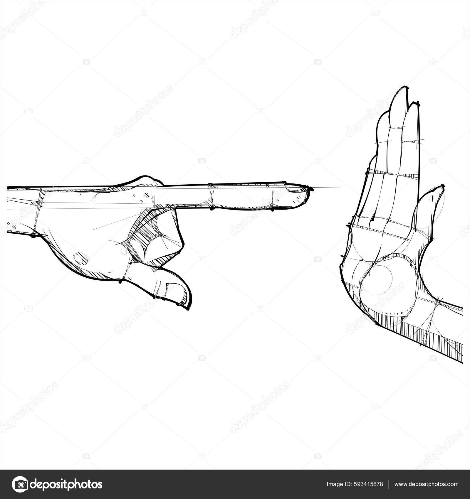 One Hand Pointing Other One Says Stop Vector Illustration Stock Vector ...