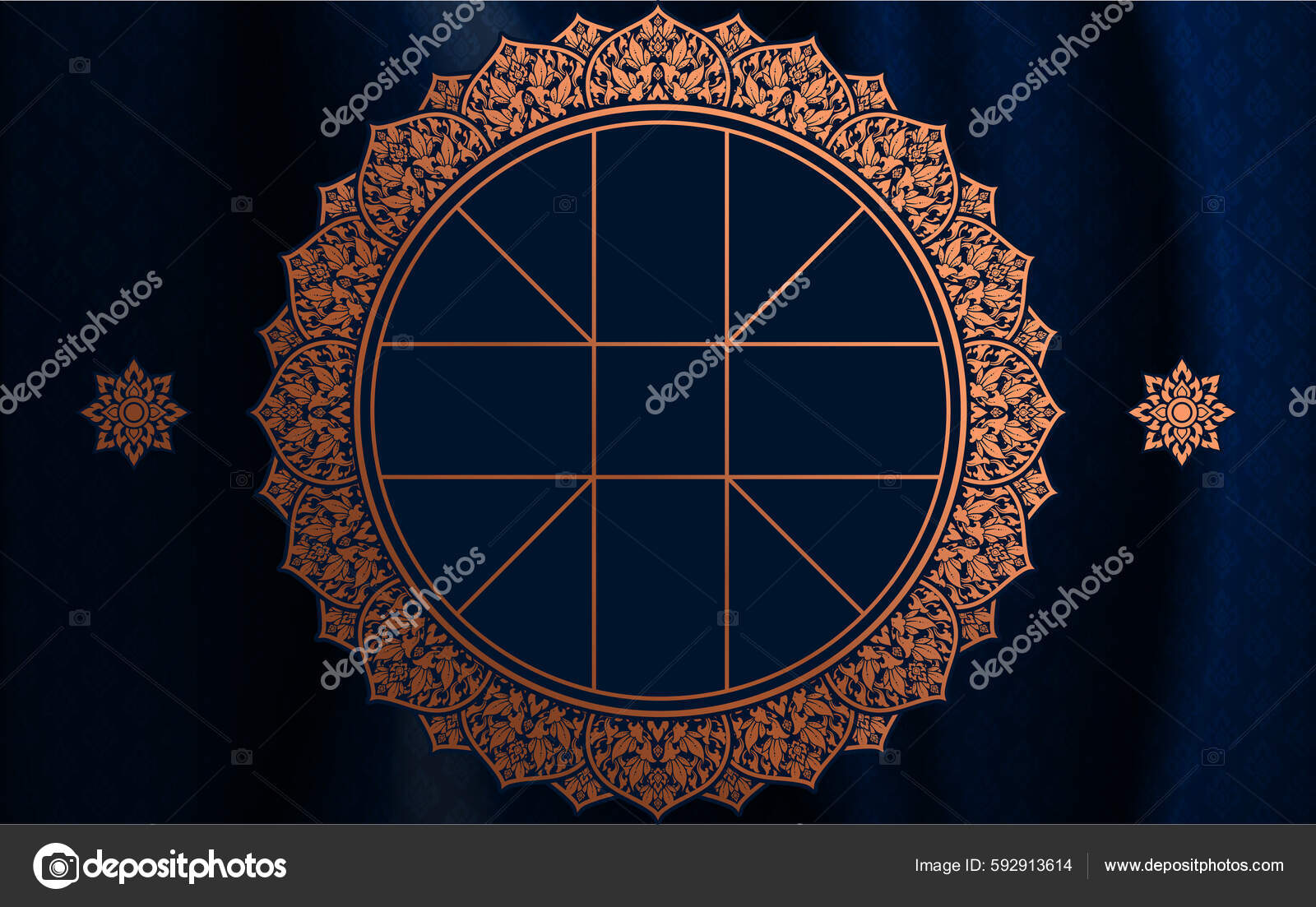 Thai Astrology Wheel Chart Symbol Thai Astrology Color Background Stock ...