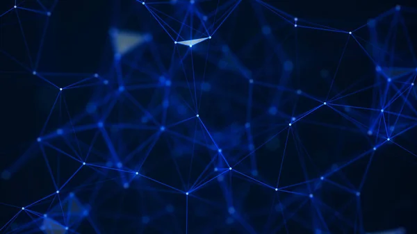 Network connection technology. Abstract blue background with points, lines and triangles ...