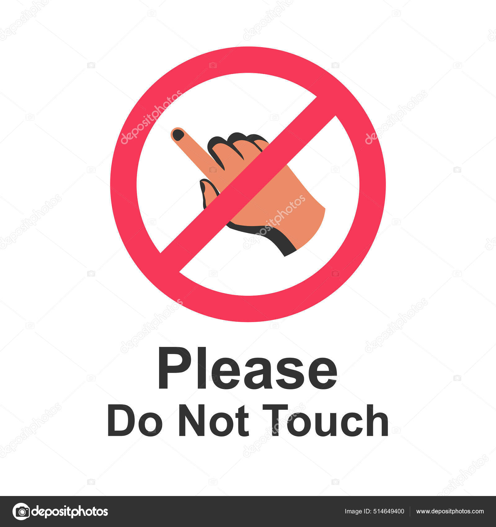 Do not touch icon. Finger hand and red prohibition sign Stock Vector by ...