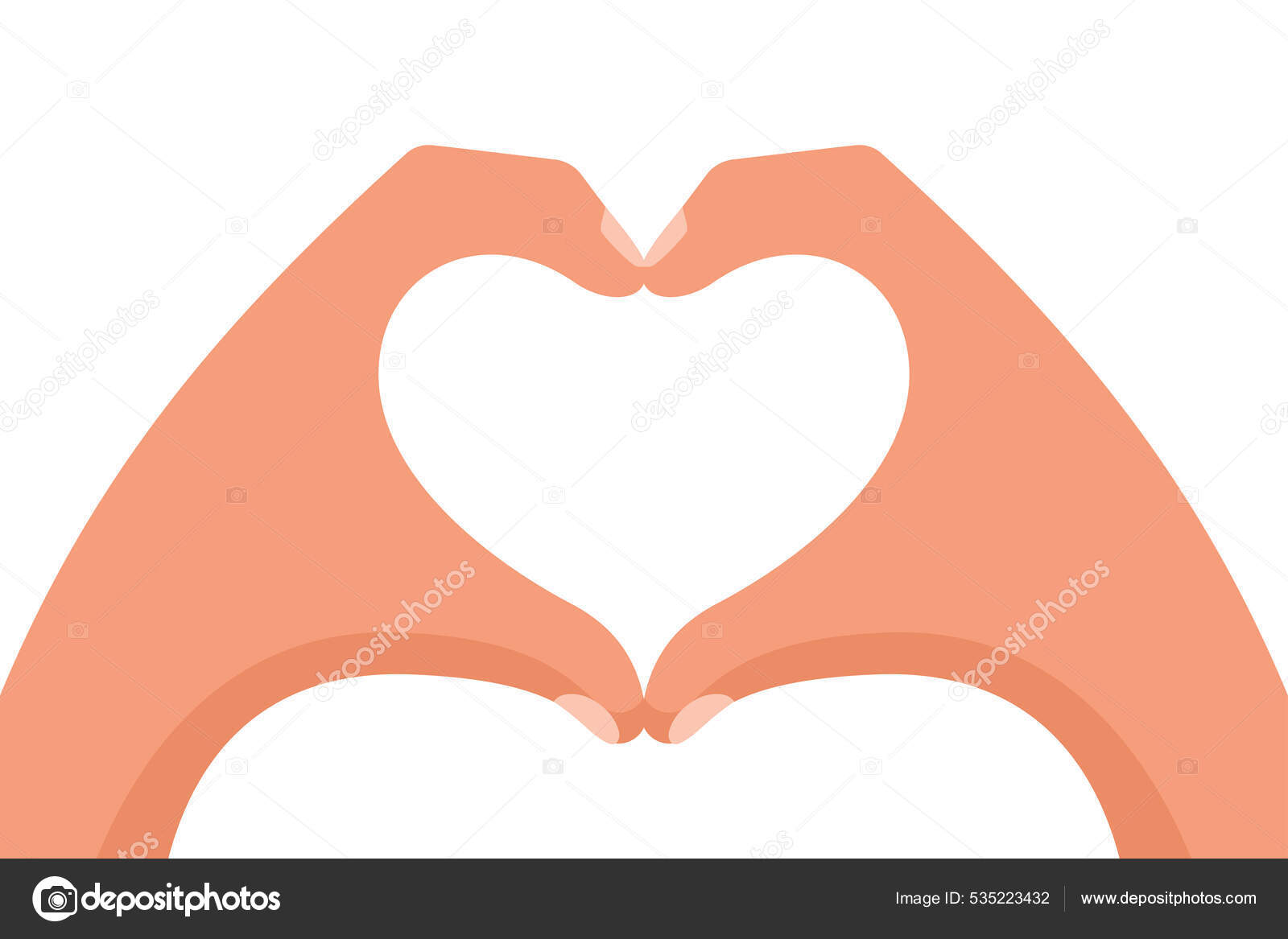 Două mâini fac un semn de inimă. Valentines Day Vector de stoc de ...