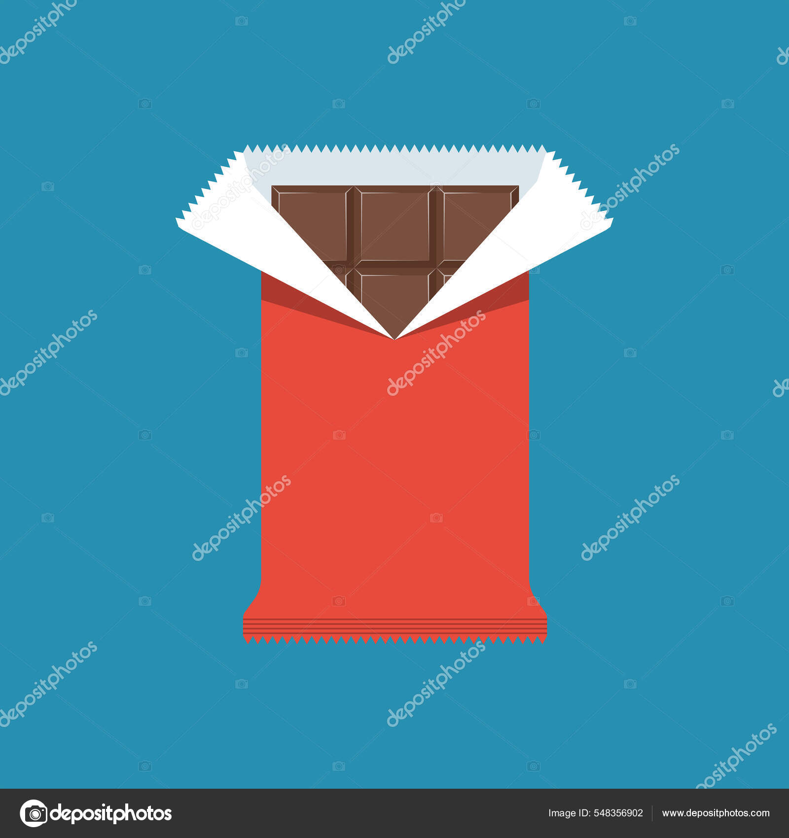 Embalaje Barra Chocolate Embalaje Blanco Vacío Una Chocolatina ...