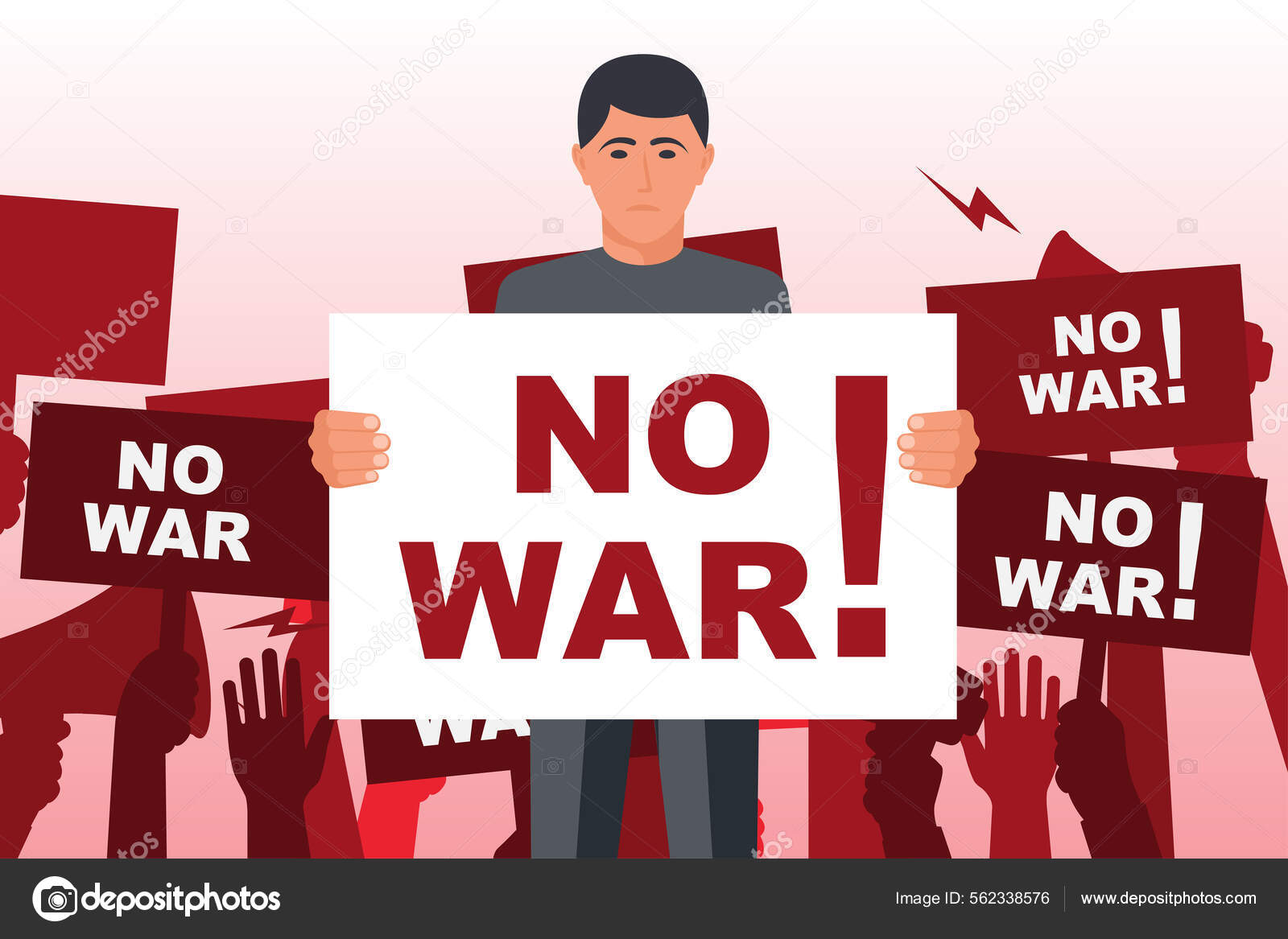 Image vectorielle Pas de protestation. Humain en protestation. Affiches ...