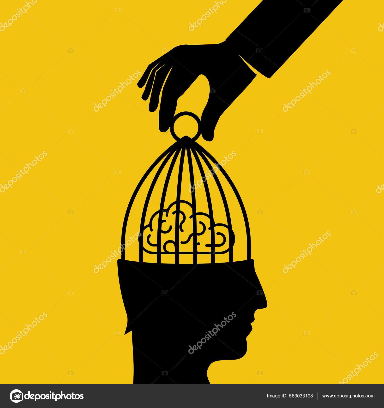 Person Removes Cell Brain Remove Restrictions Freedom Mind Get Out ...
