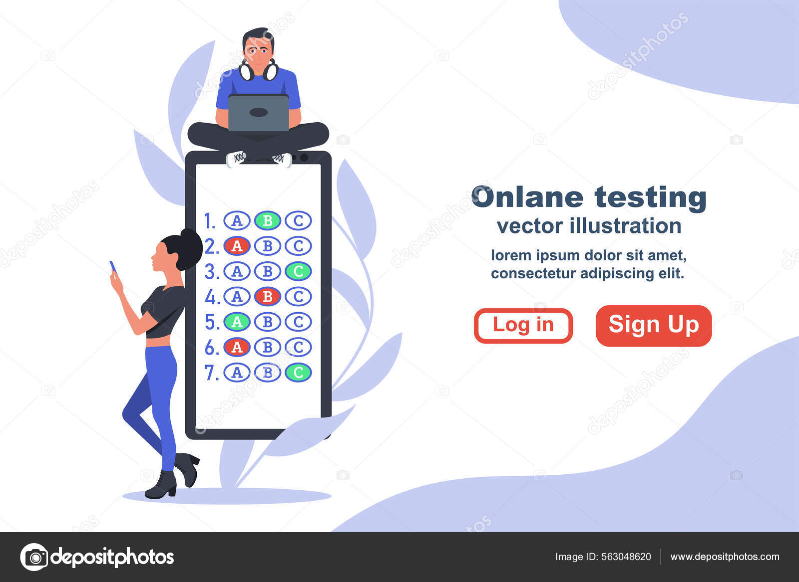Online Test Landing Page Young People Pass Online Smartphone Online ...