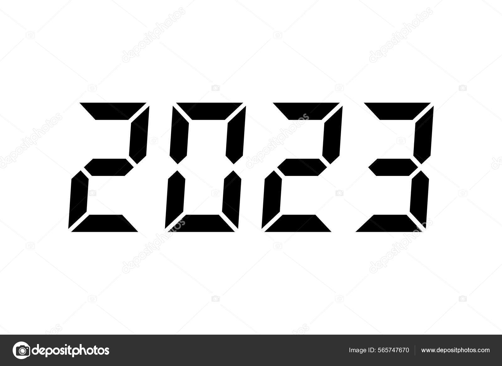 2023 Digital Form Electronic Numbers Happy New Year 2023 Vector Stock ...