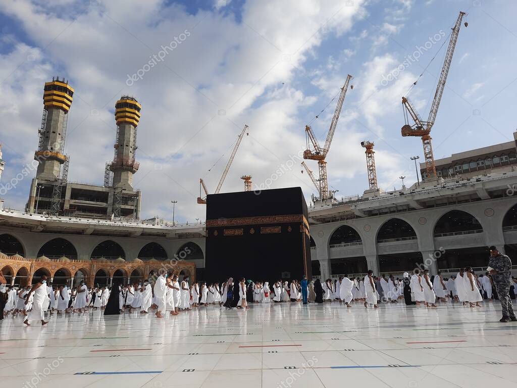Hermosa vista de Masjid Al Haram, La Meca, Masjid al-Haram, también conocida como la Gran ...