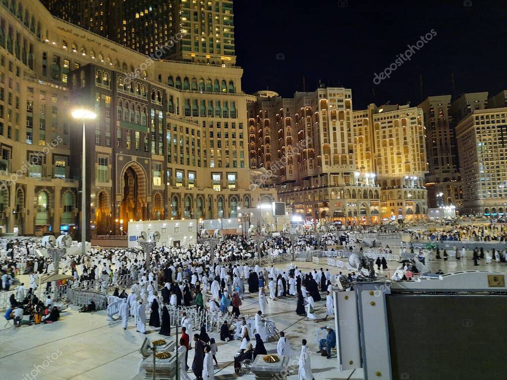 Hermosa vista de Masjid Al Haram, La Meca, Masjid al-Haram, también conocida como la Gran ...