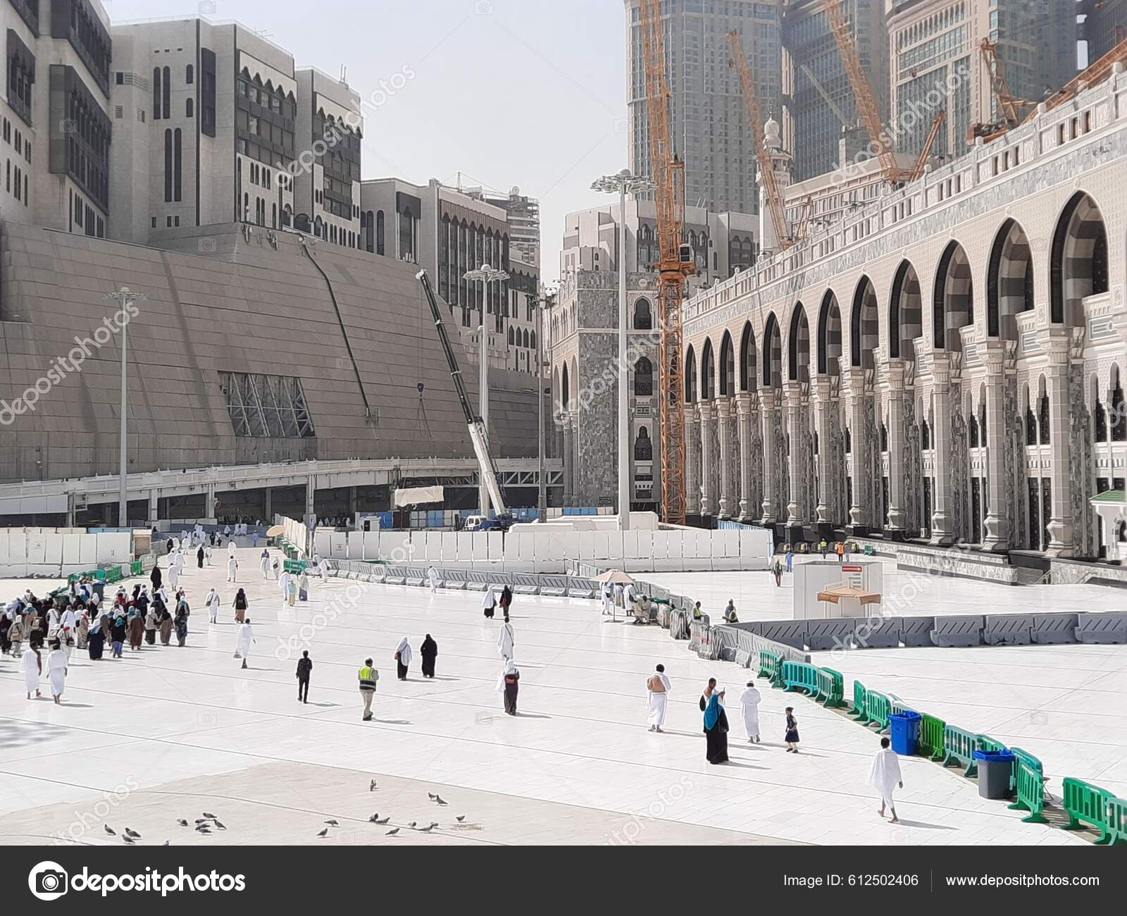 Hermosa Vista Exterior Masjid Haram Meca Construcción Expansión Masjid Haram — Foto editorial de ...